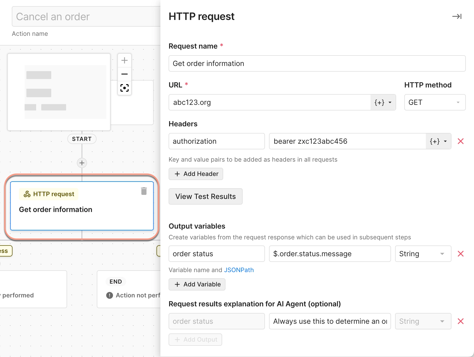 Create Actions: use advanced options to build custom Actions for AI Agent